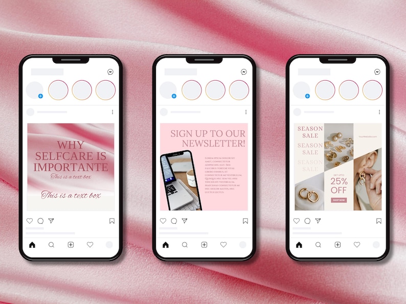 Pink Instagram Post Templates Canva, Pink Social Media Templates ...