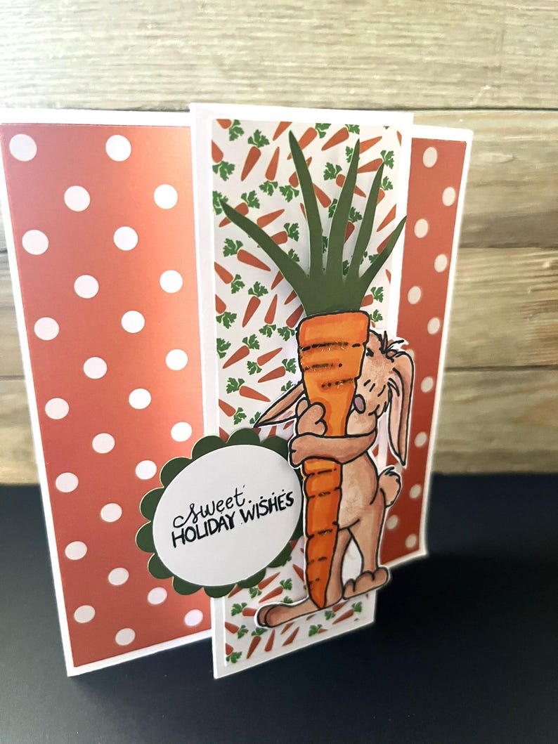 Easter DIY Card Kit, Big Carrot and Bunny DIY Handmade, Easy to ...