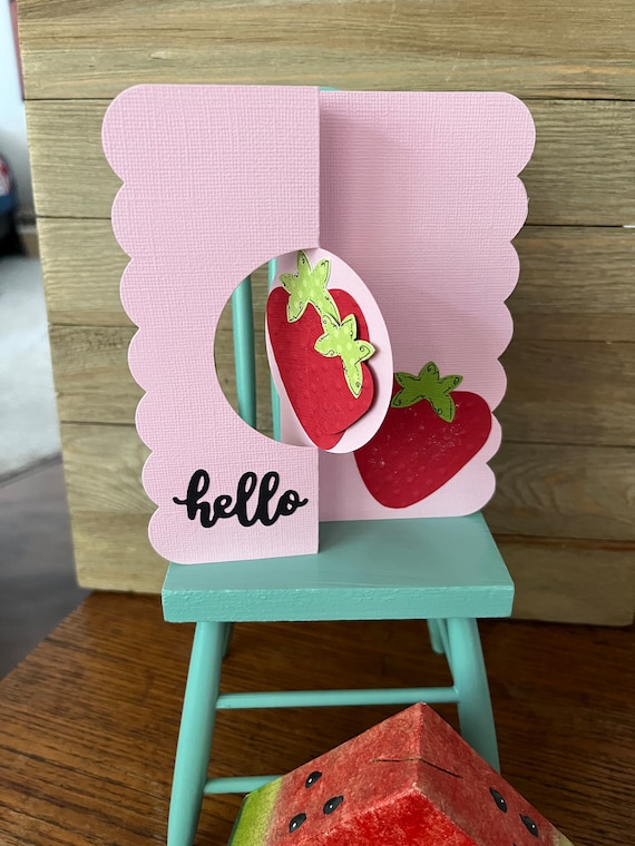 Birthday Handmade Card Strawberry Themed Birthday Note Card - Etsy