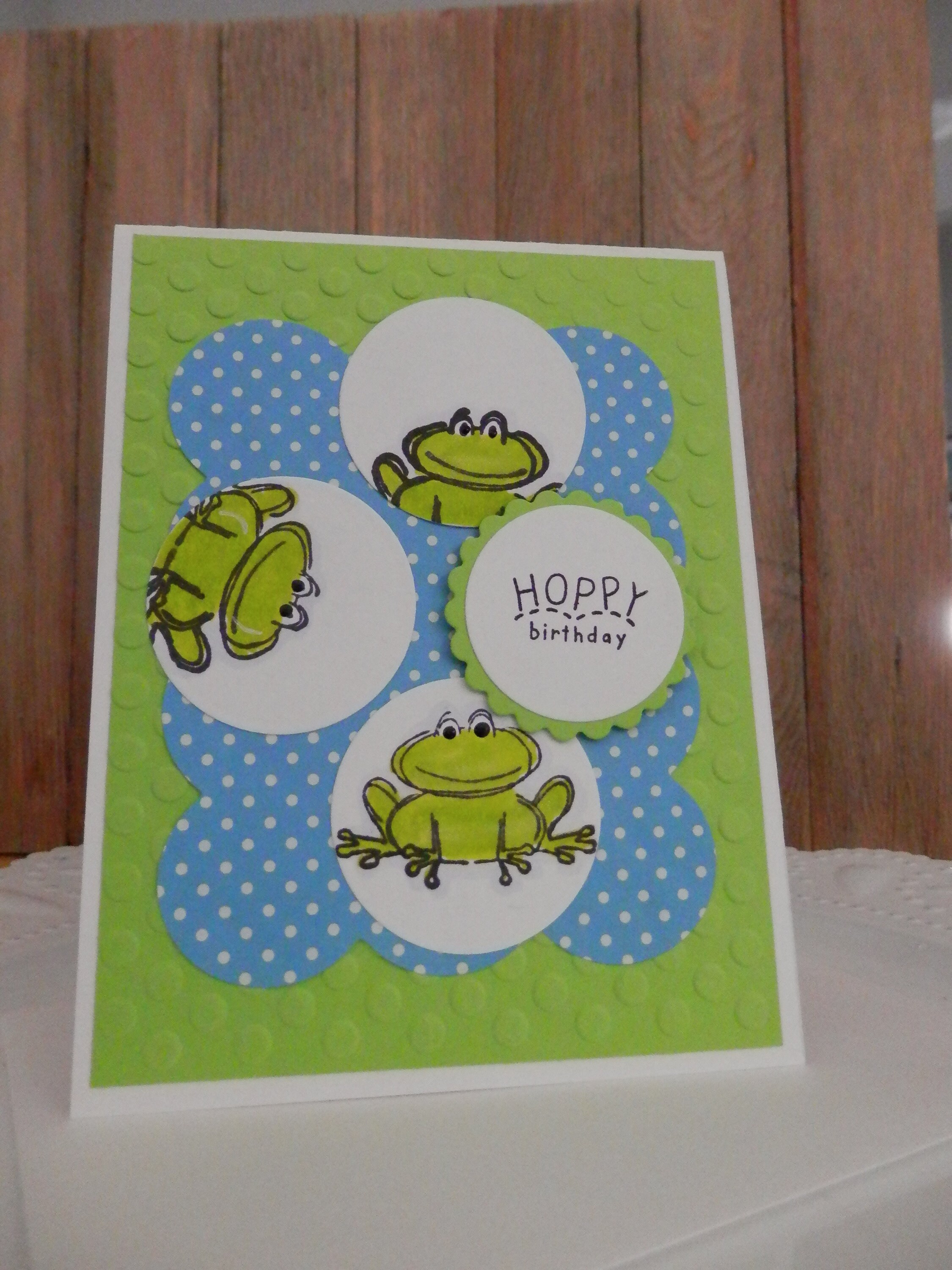 Birthday Card Hoppy Birthday Frog, Handmade Greeting, Frog Birthday ...