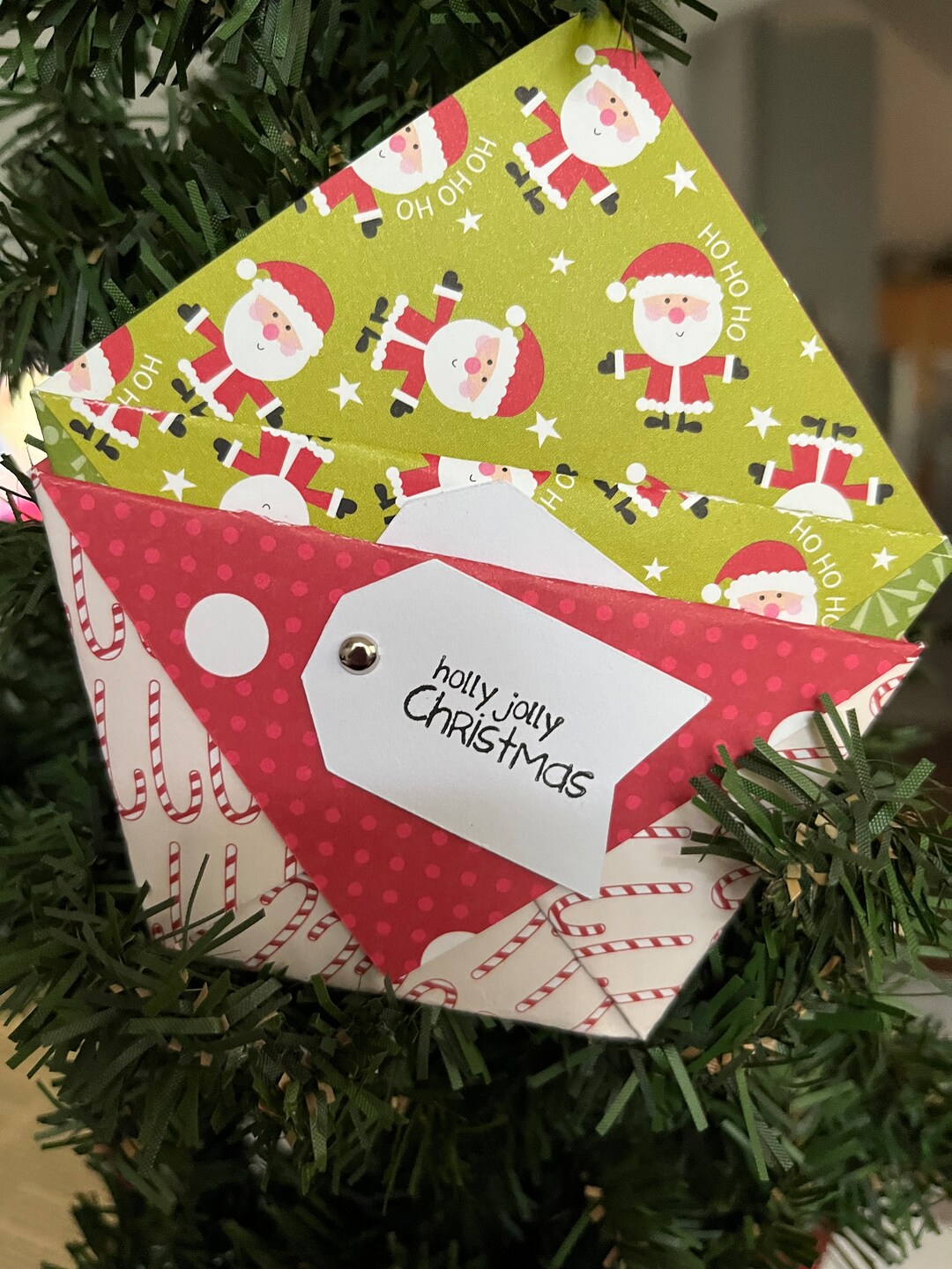 Christmas Origami Gift Card Holder Pocket, Holiday Gift Card Holder ...