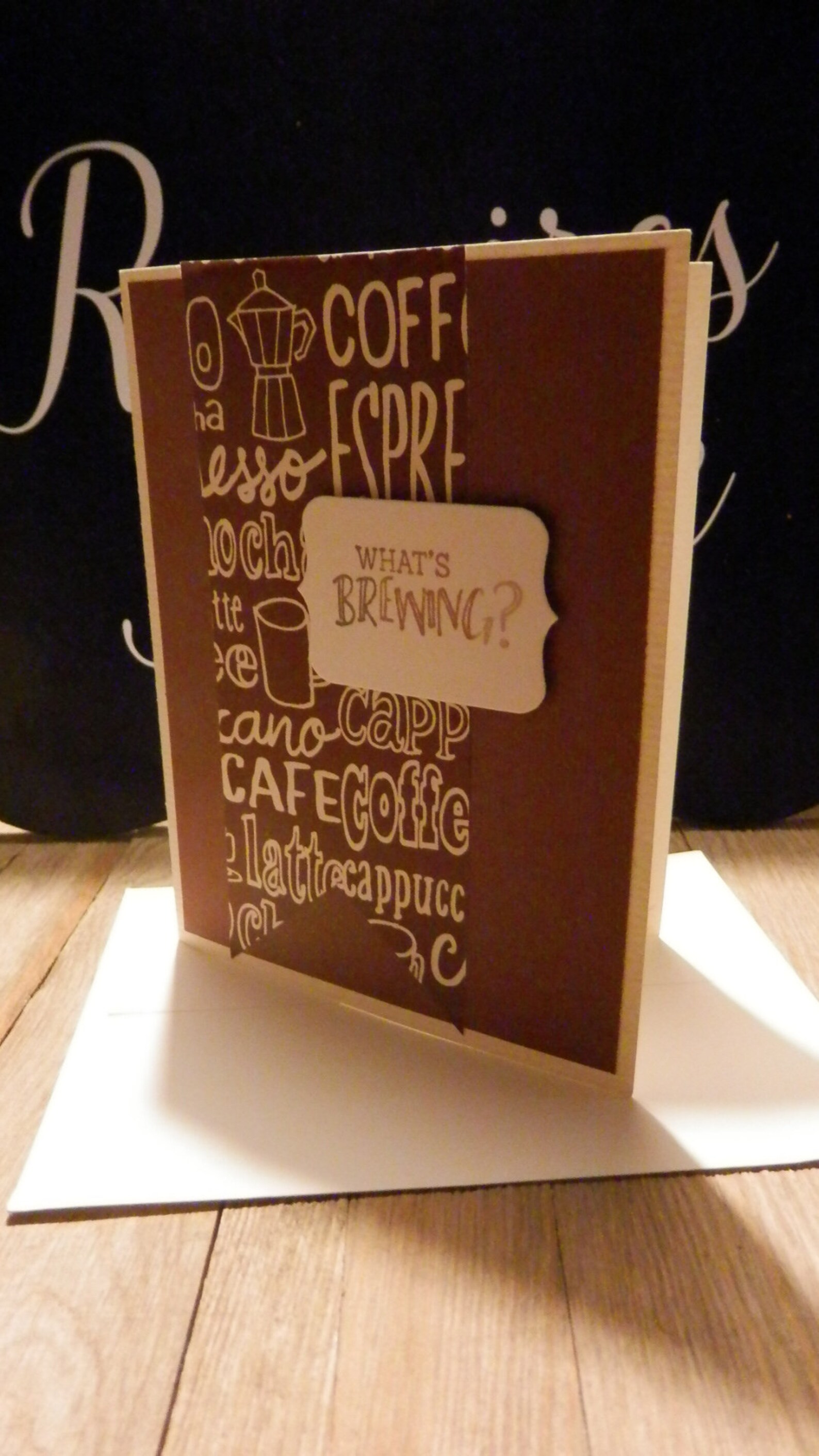 Coffee Themed Card Handmade What's Brewing Coffee Themed - Etsy