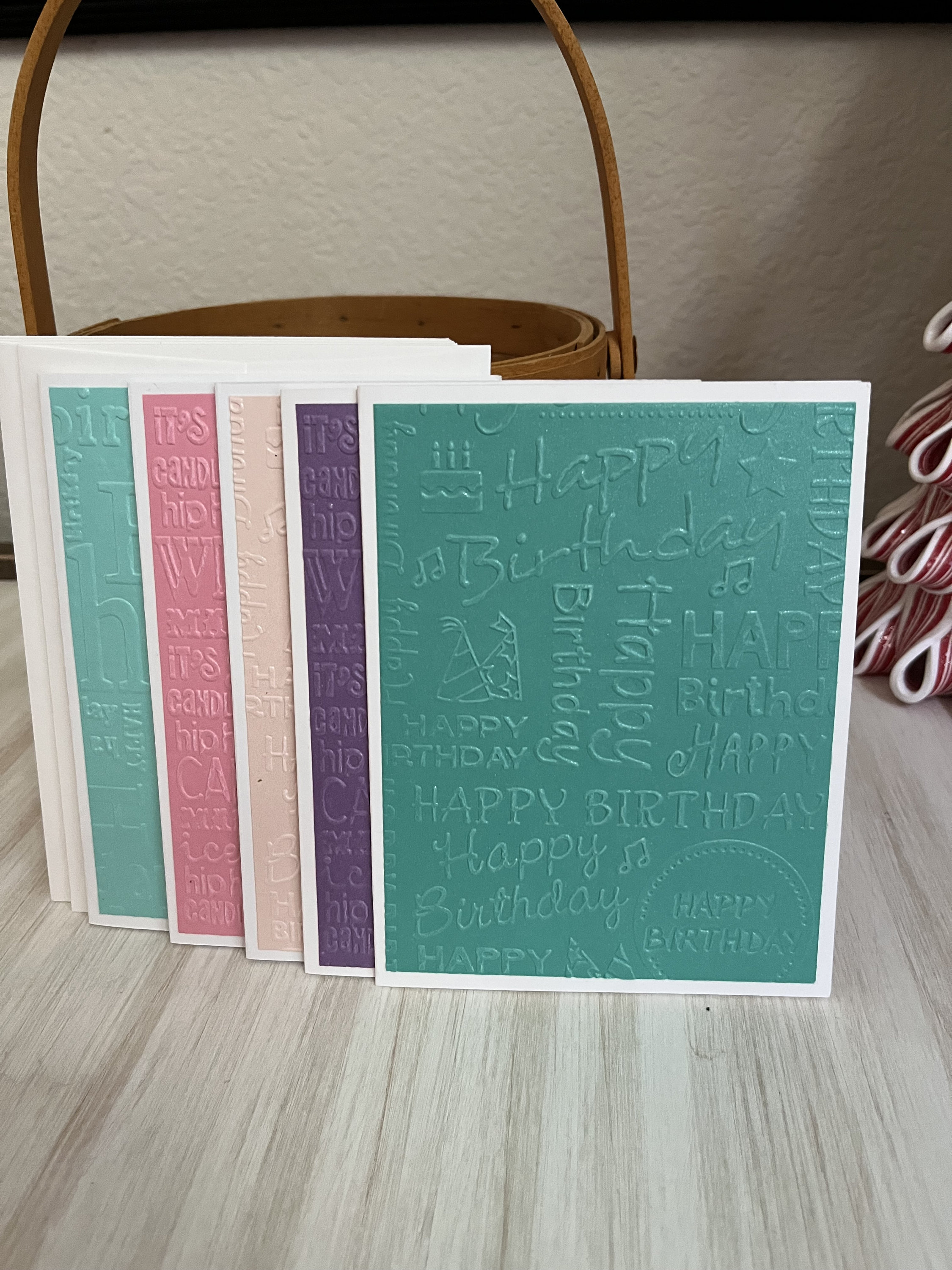 Birthday Blank Embossed Greeting Card Set, Glossy Paper Card Set, Blank ...
