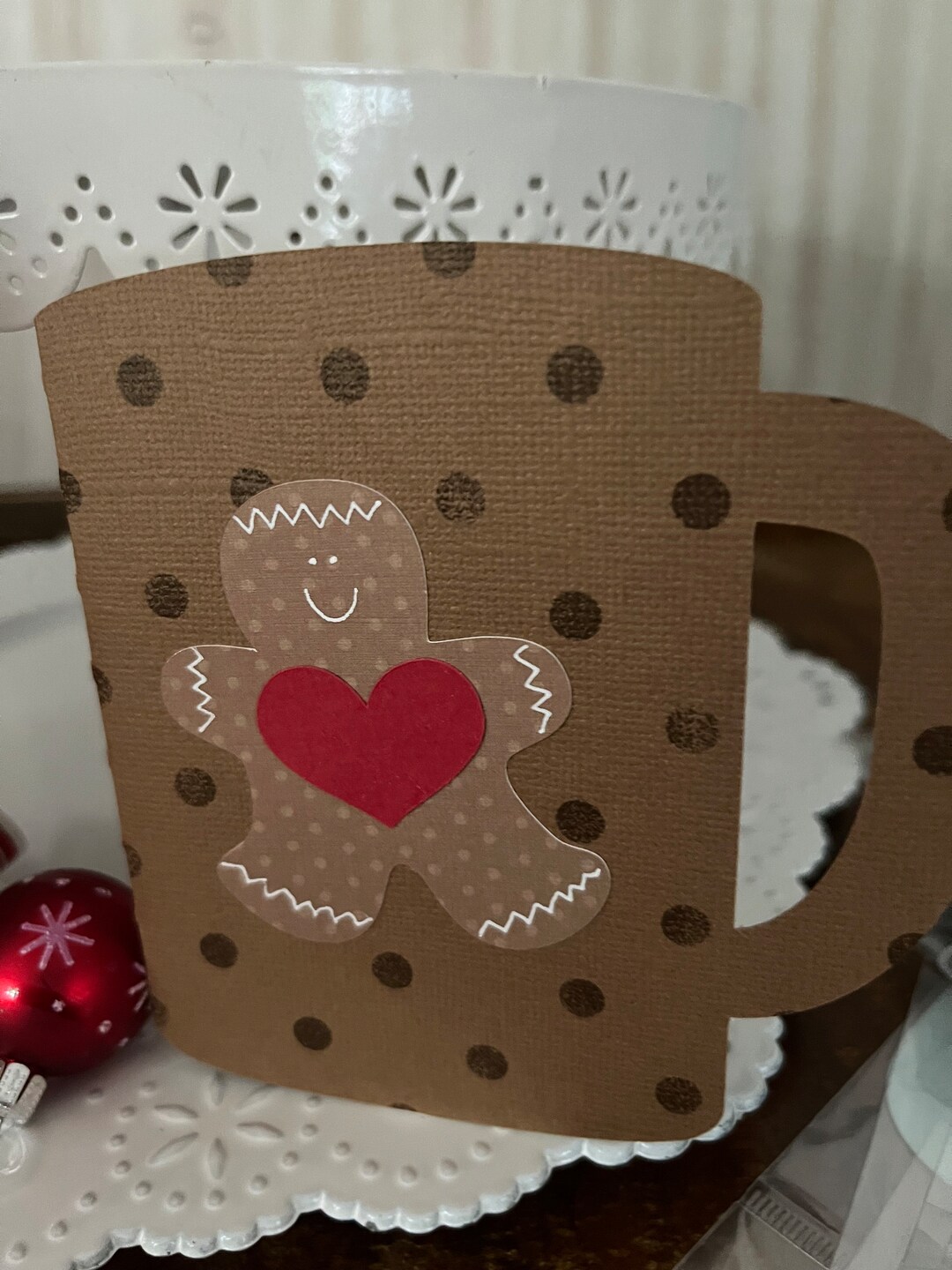 Gingerbread Man Holiday Gift Card Holder Hot Cocoa Cup Treat - Etsy