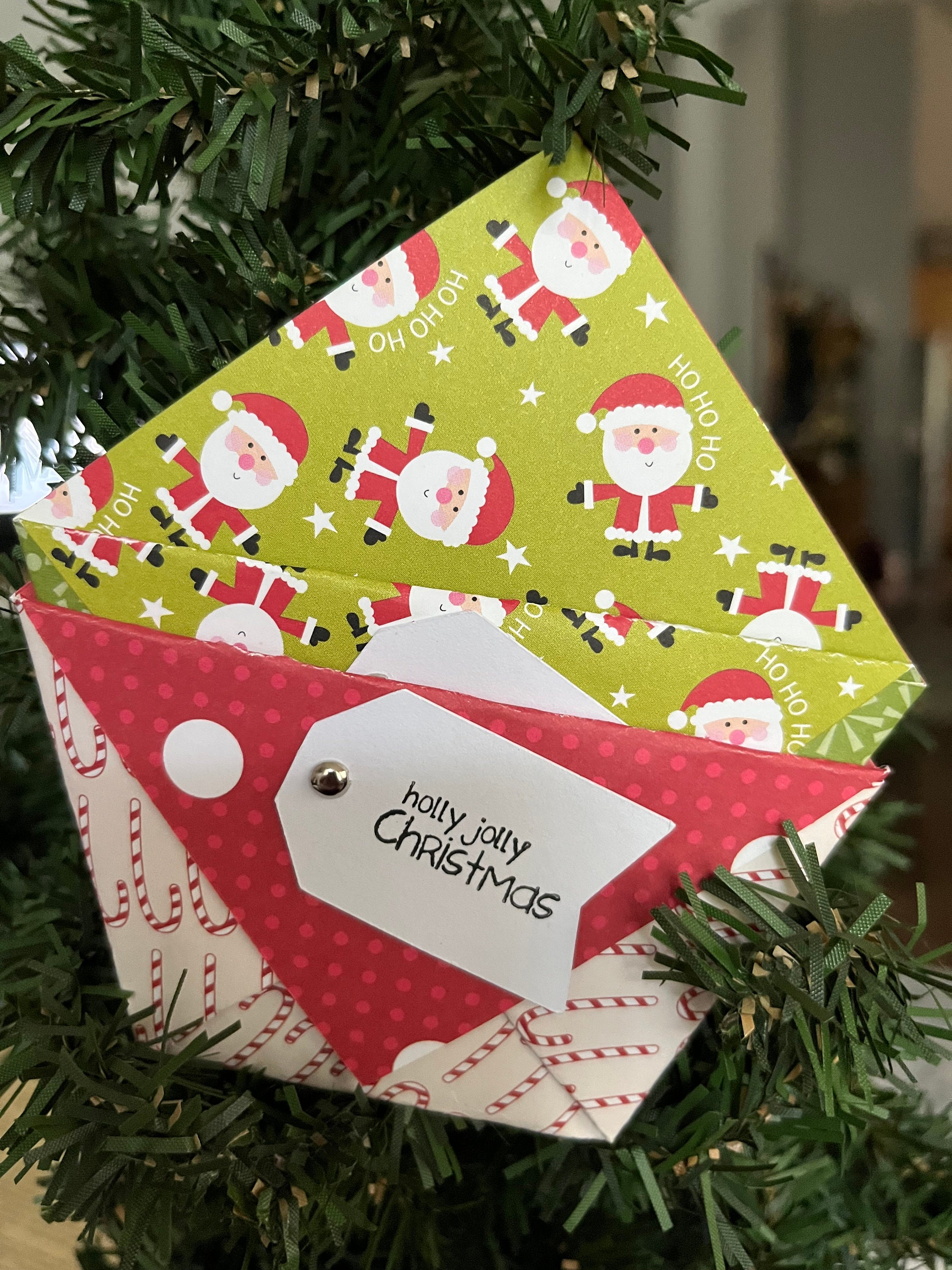 Christmas Origami Gift Card Holder Pocket, Holiday Gift Card Holder ...