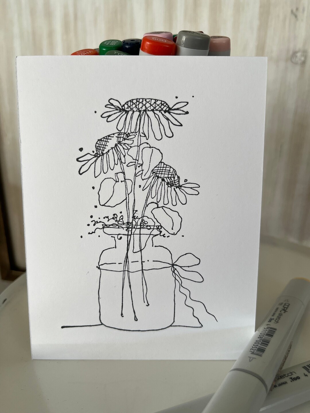 Hand Stamped Image, Ready to Color, Coloring Image, Ready for Card ...