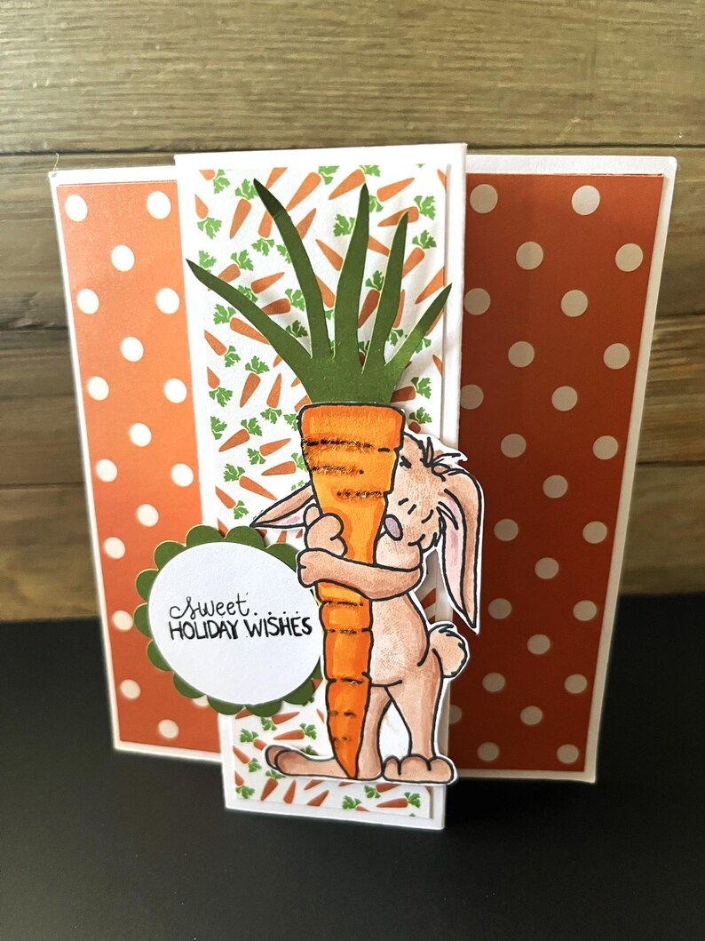 Easter DIY Card Kit, Big Carrot and Bunny DIY Handmade, Easy to ...