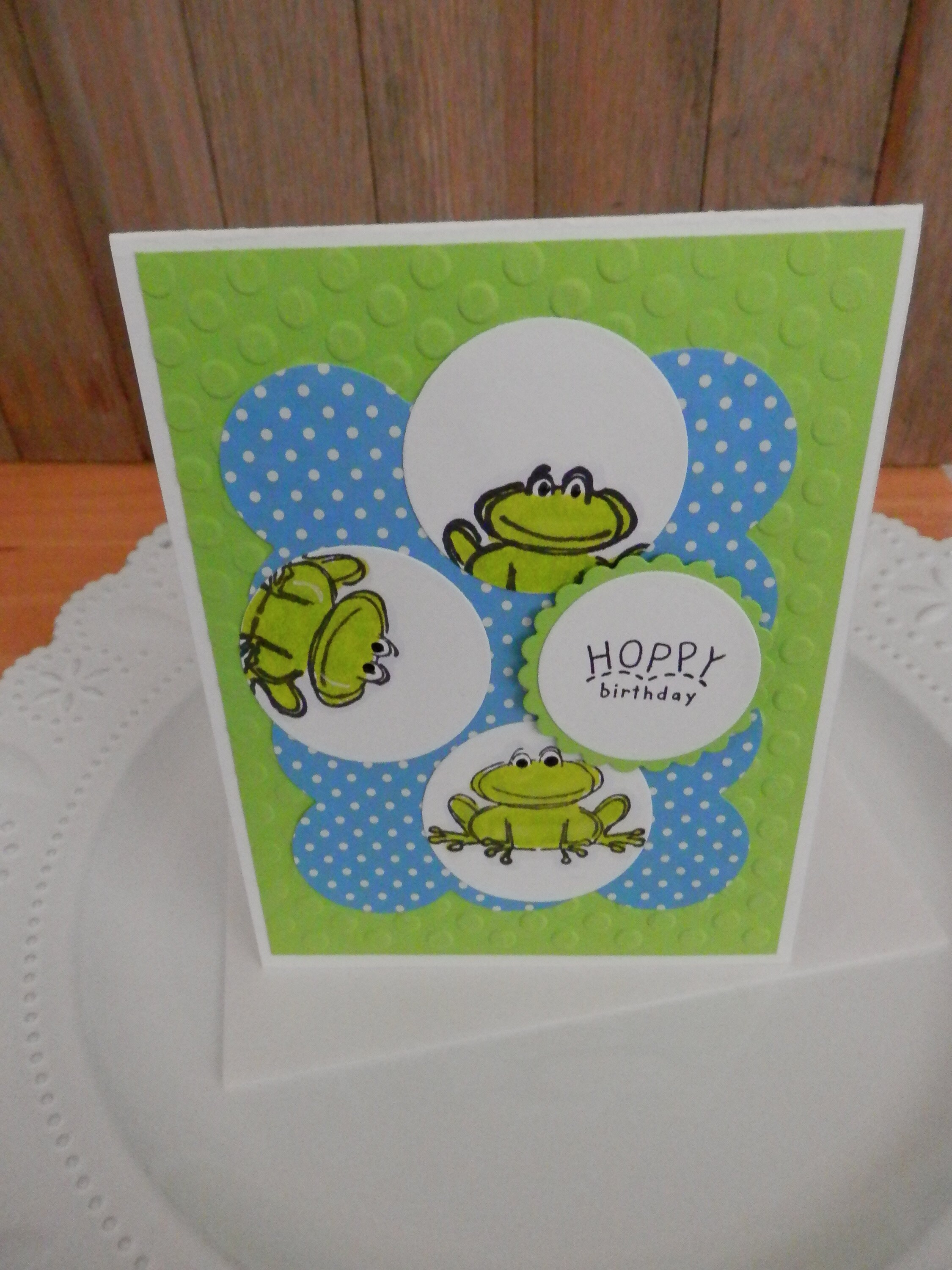 Birthday Card Hoppy Birthday Frog, Handmade Greeting, Frog Birthday ...