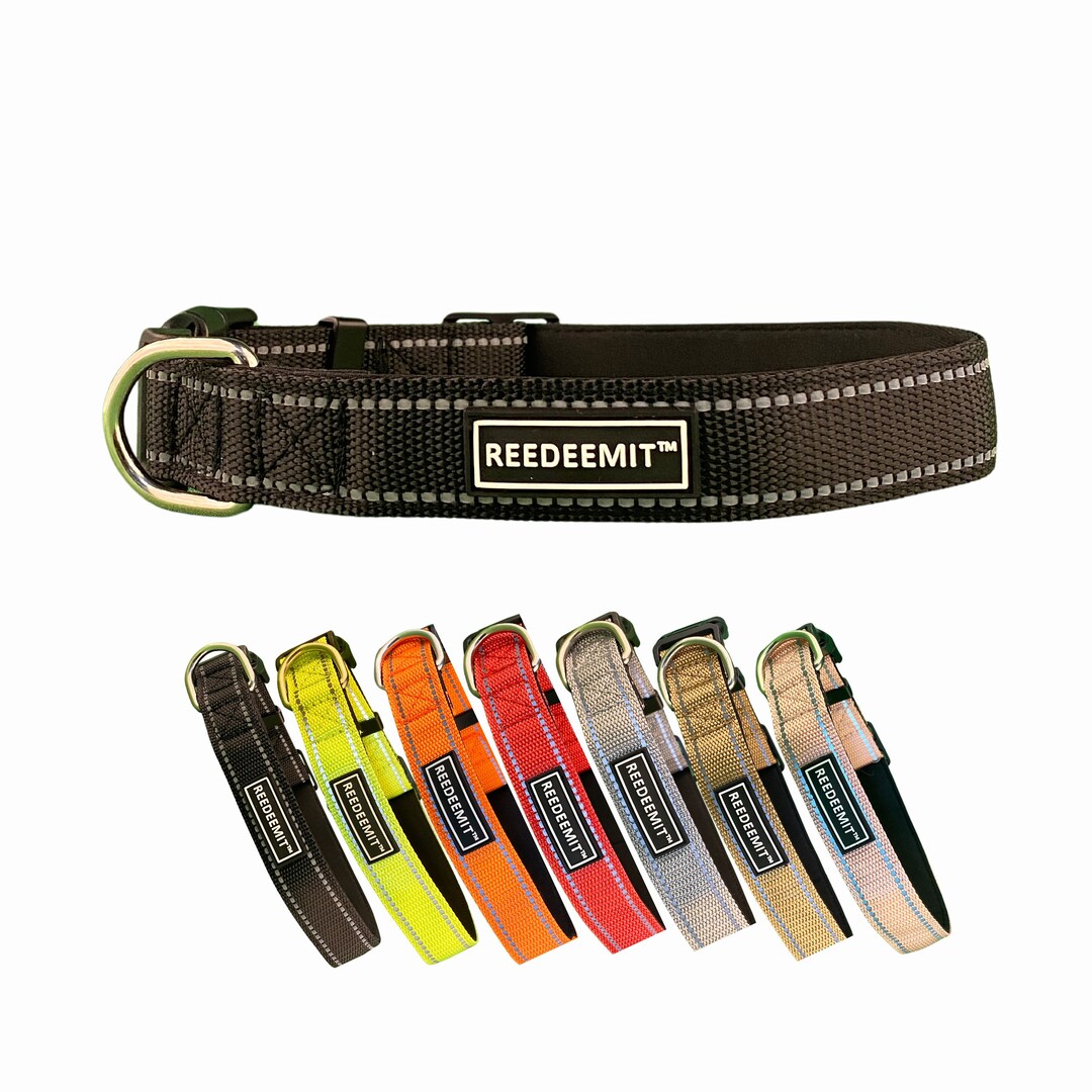 Reflective Heavy Duty, Dog Collar,soft Neoprene Padded Breathable Nylon ...