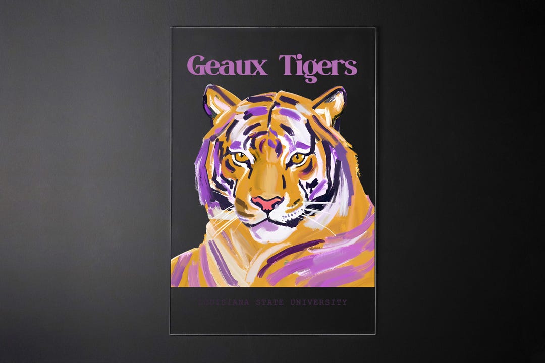 LSU Acrylic Art, Geaux Tigers Art, Mike the Tiger Art, LSU Wall Art ...