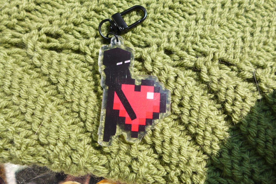 Minecraft Enderman Heart Keychain Video Game Sticker - Etsy