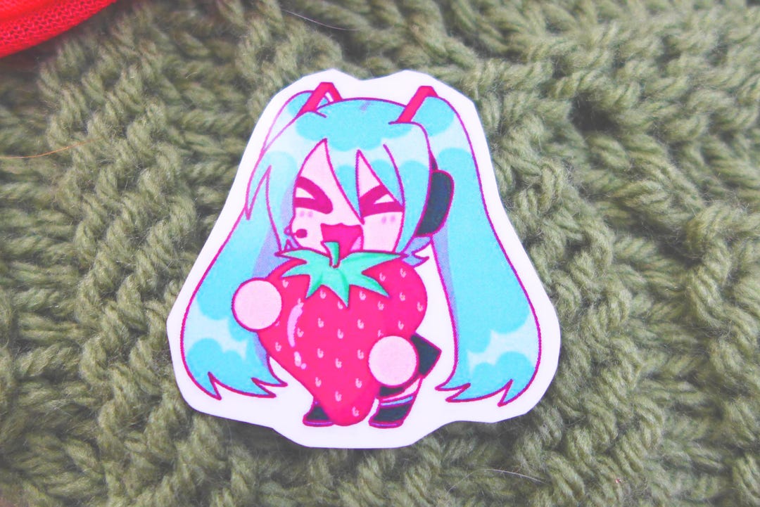 Miku Hatsune Miku Strawberry Core Sticker Anime Vocaloid - Etsy