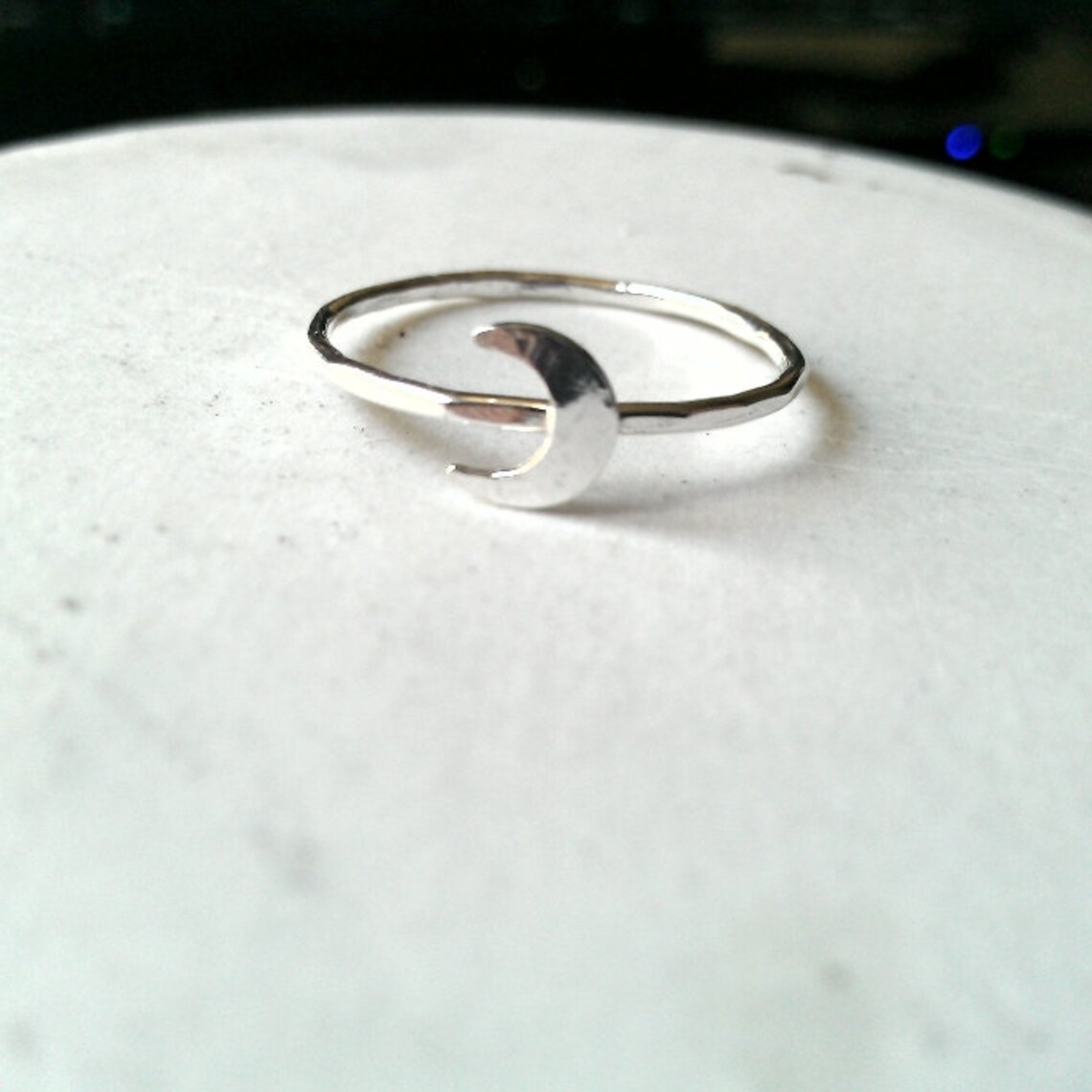 Crescent Moon Stacking Ring in Sterling Silver Size 5 | Etsy