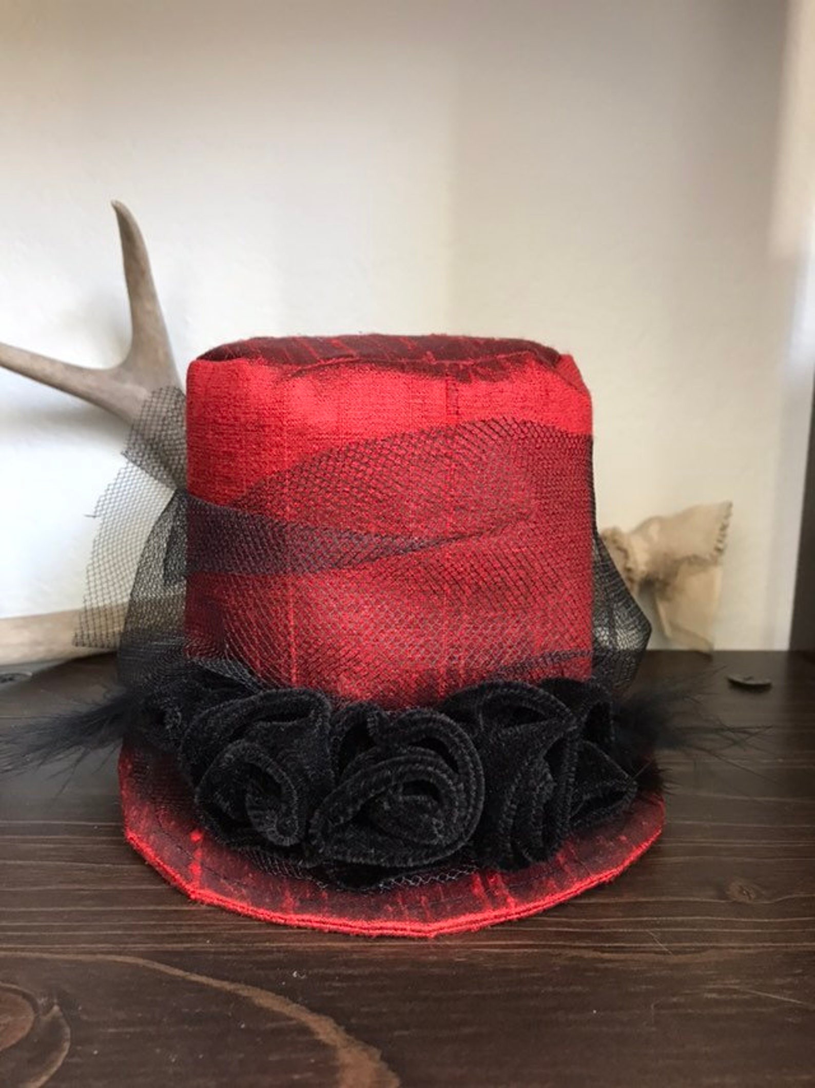 Elegant Red Mini Top Hat Mad Hatter Mini Hat Steampunk - Etsy