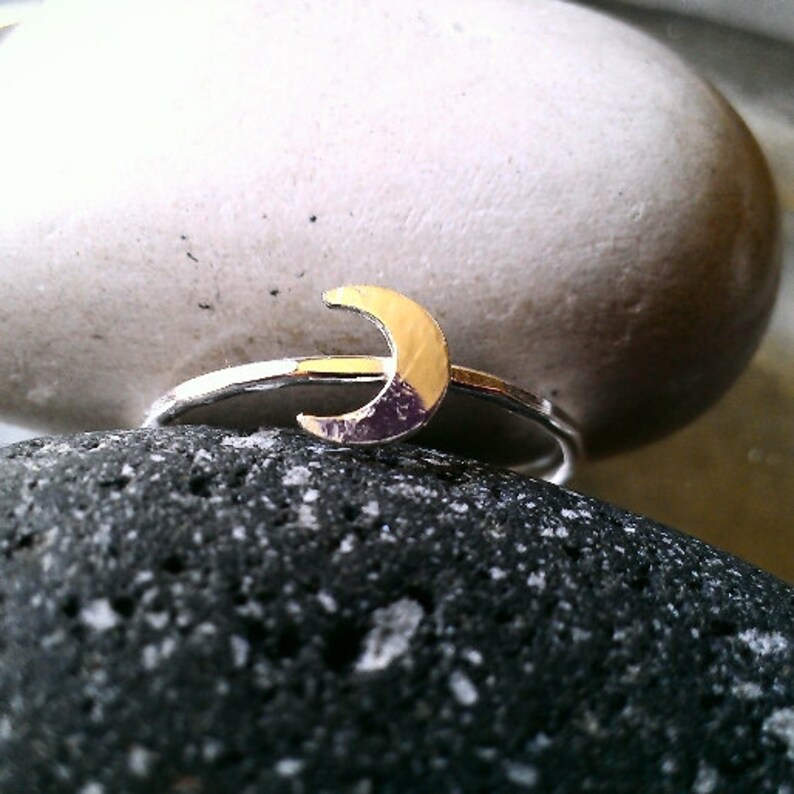 Crescent Moon Stacking Ring in Sterling Silver Size 5 | Etsy