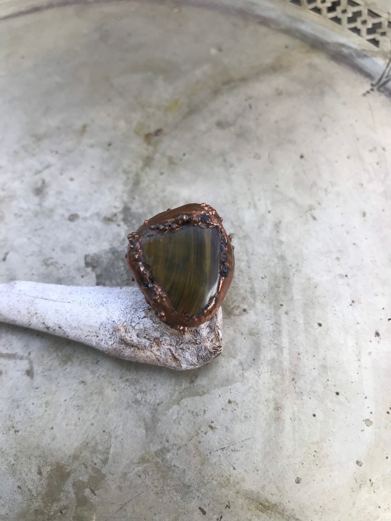 Tigers Eye Copper Ring Size 5 - Etsy