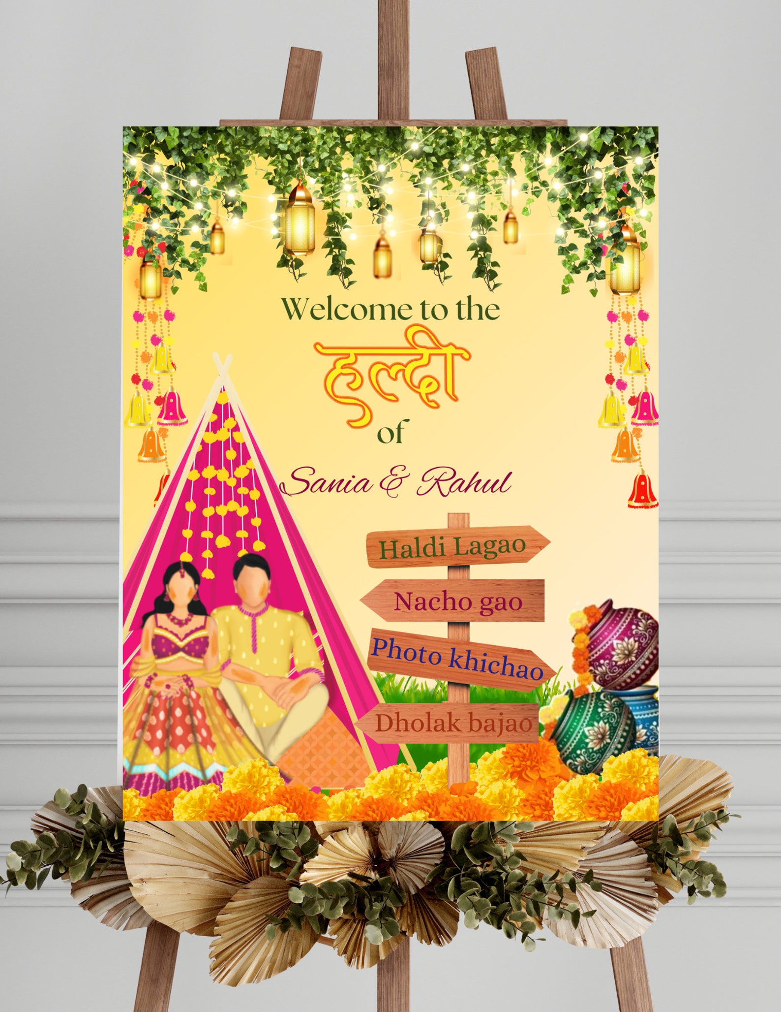 Welcome to Haldi Signs or Haldi Welcome Table Signs, Haldi Decor Signs ...