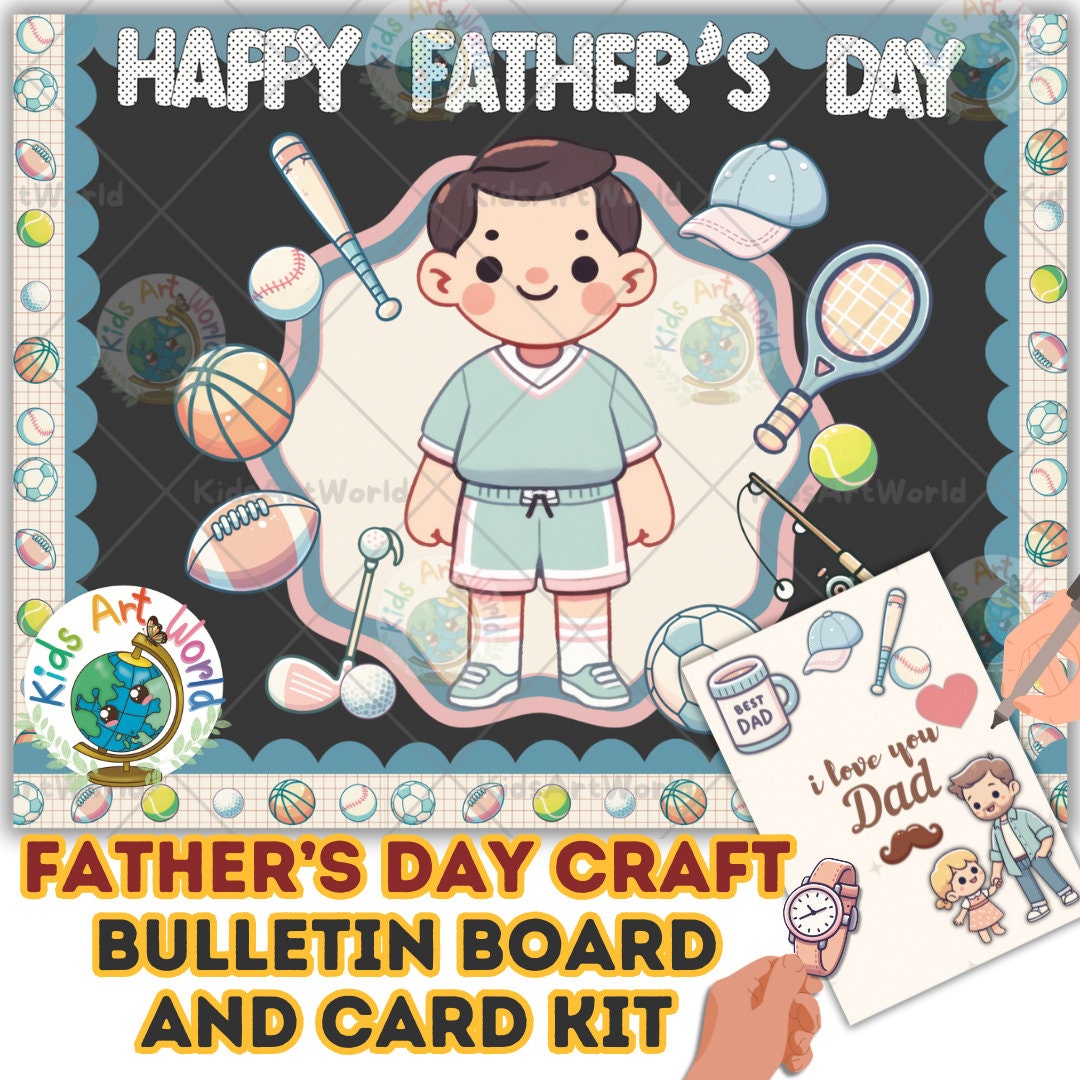 Fathers Day Craft Kit for Bulletin Board and Card Writing Activities ...