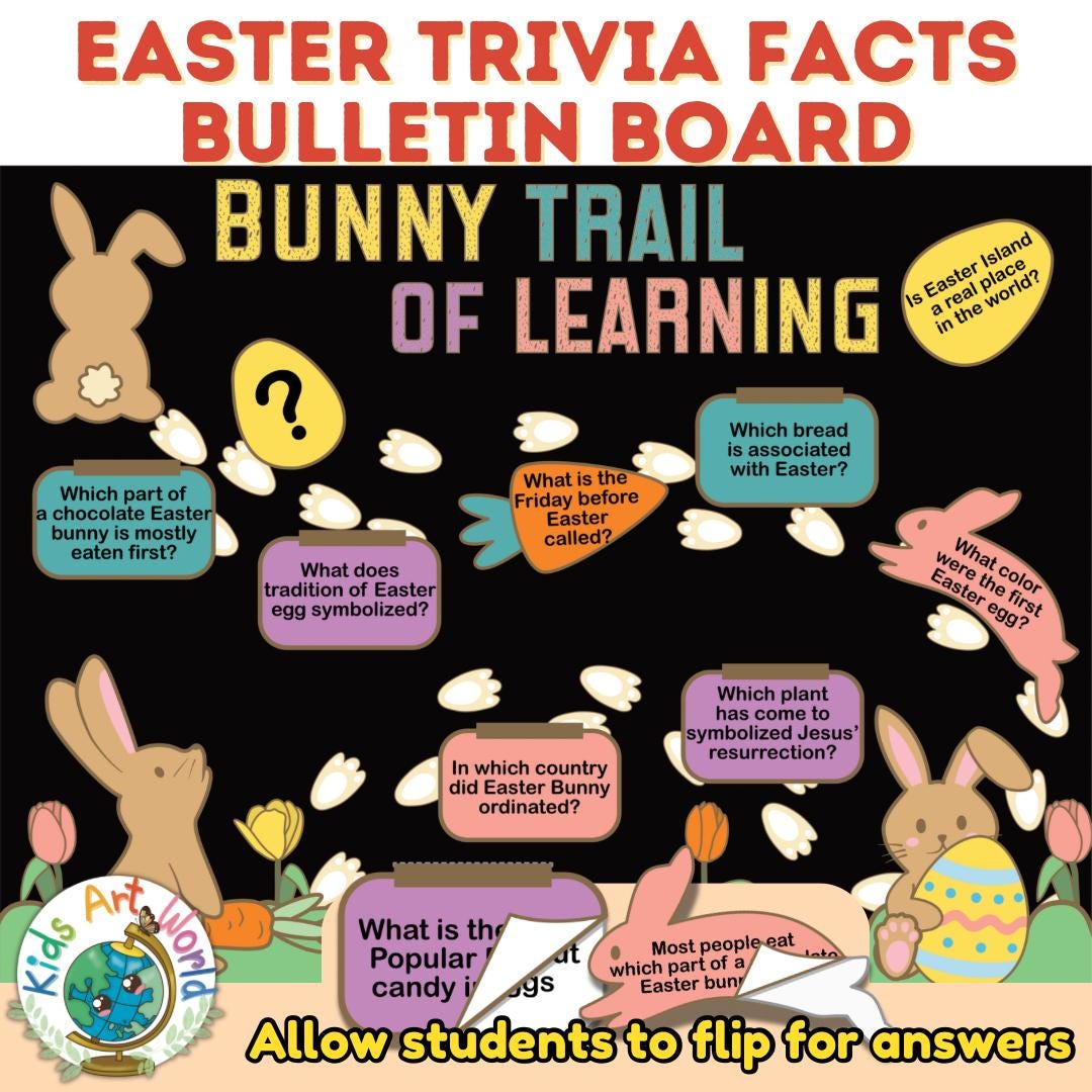 Easter Trivia Bulletin Board | Bunny Trail of Learning | Fun Facts ...