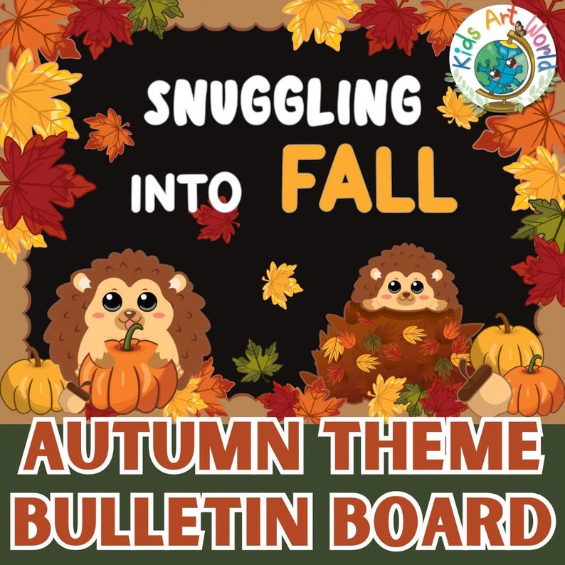 Autumn Leaves Bulletin Board Hedgehog Fall Leaves Autumn Season ...