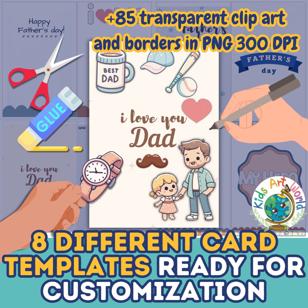 Fathers Day Craft Kit for Bulletin Board and Card Writing Activities ...