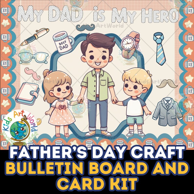 Fathers Day Craft Kit for Bulletin Board and Card Writing Activities ...