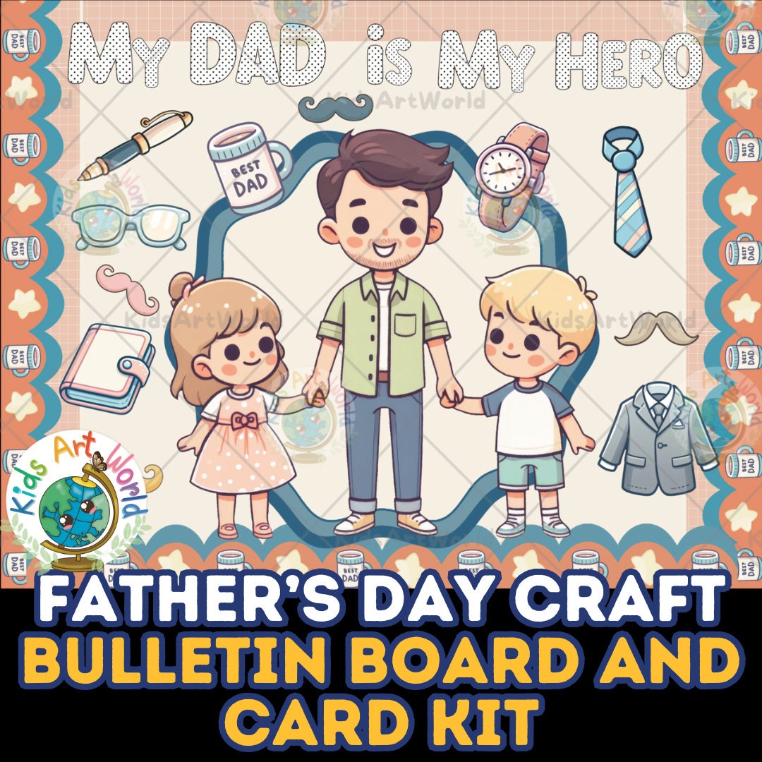 Fathers Day Craft Kit for Bulletin Board and Card Writing Activities ...