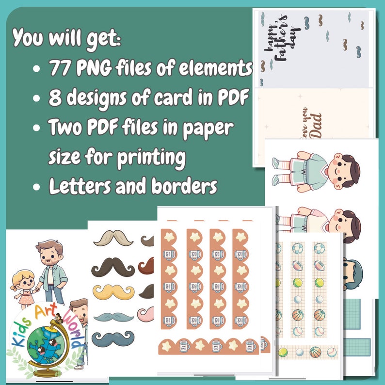 Fathers Day Craft Kit for Bulletin Board and Card Writing Activities ...