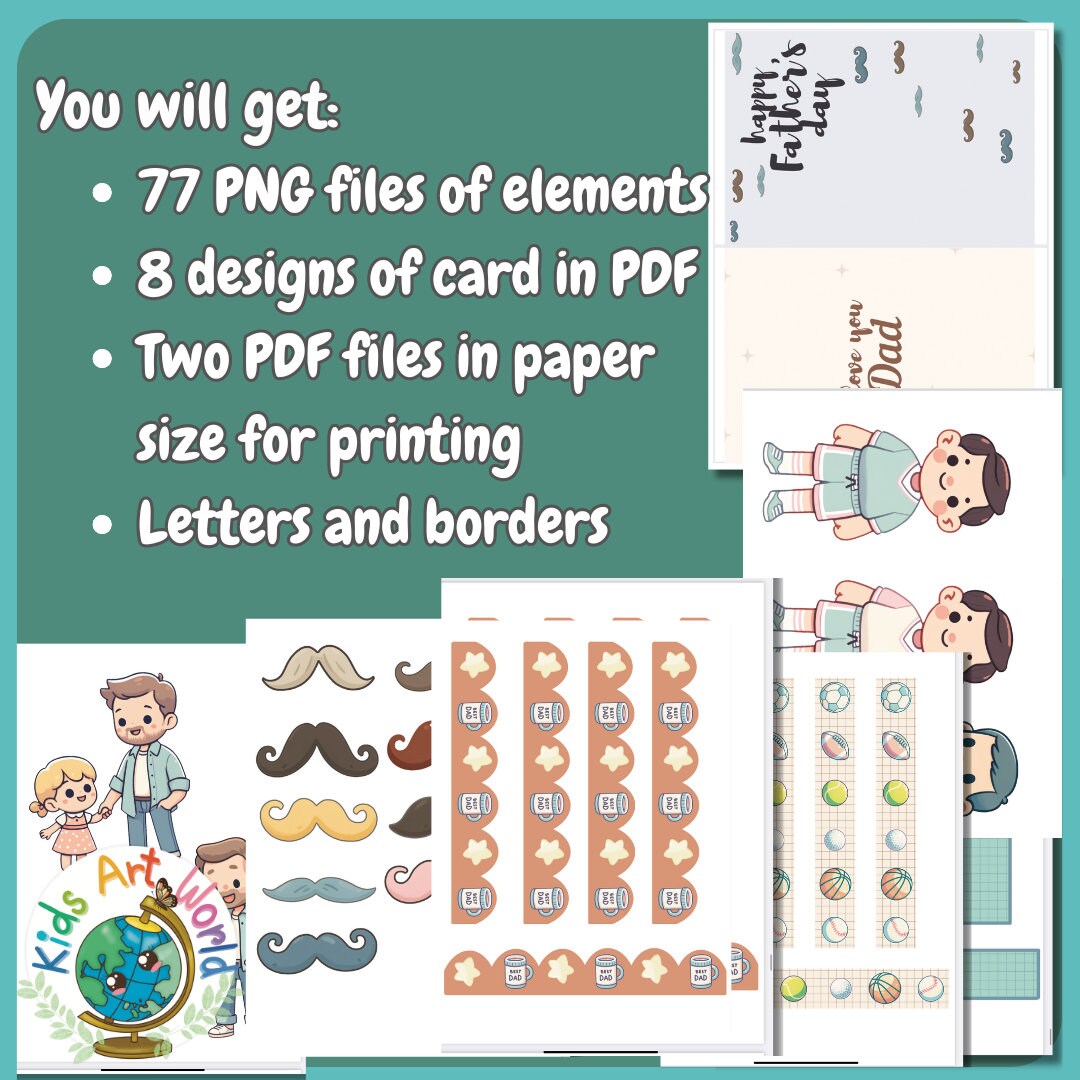 Fathers Day Craft Kit for Bulletin Board and Card Writing Activities ...