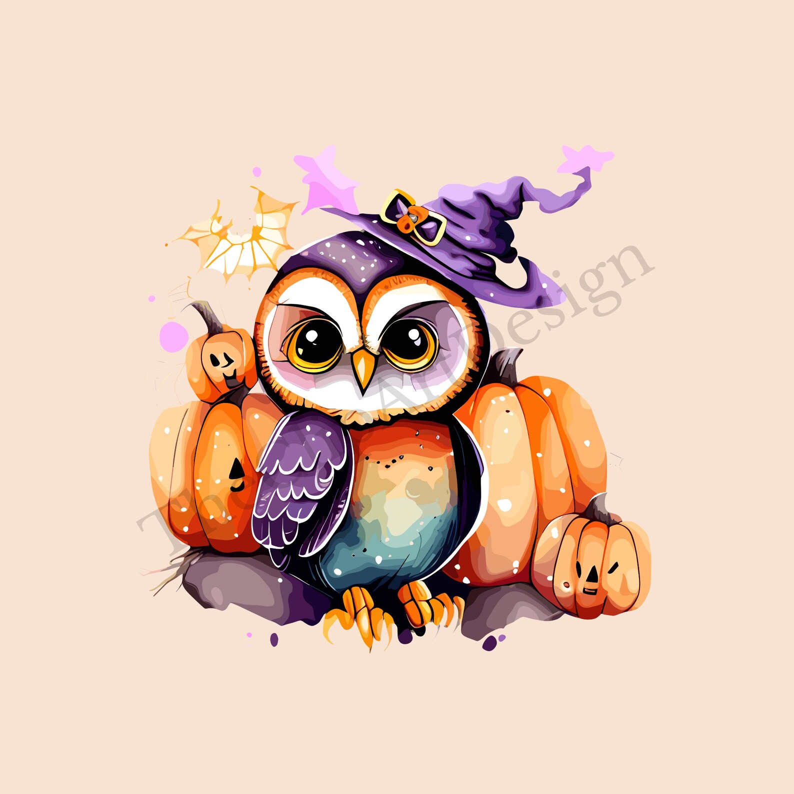 Halloween Themed Clipart | Pastel Halloween | Watercolor PNG ...