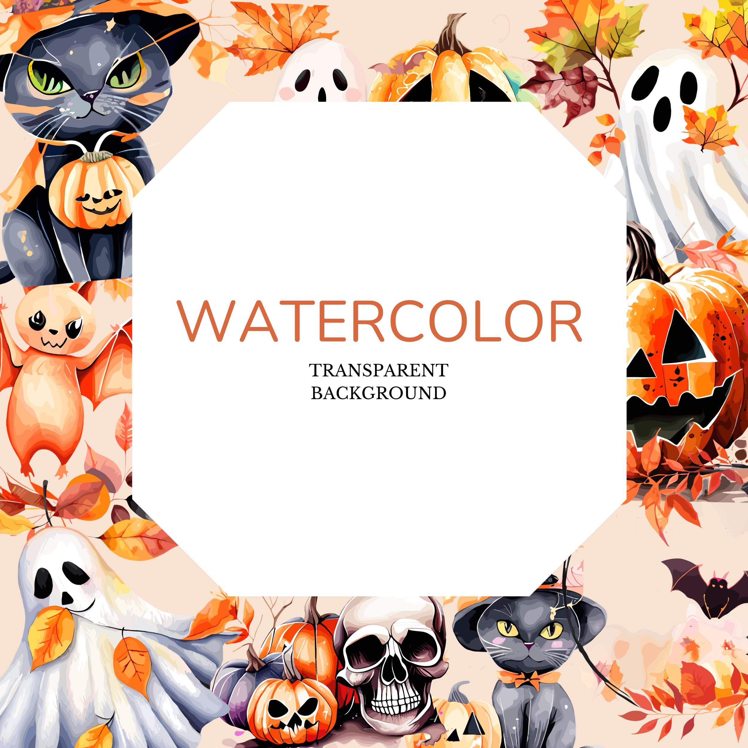 Halloween Themed Clipart | Pastel Halloween | Watercolor PNG ...