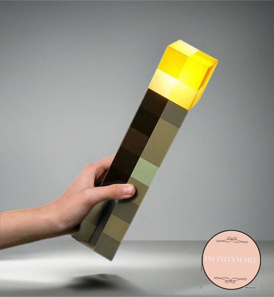Minecraft Torch Lamp Night Light 4 Colours Wall Hanging Hand Held ...