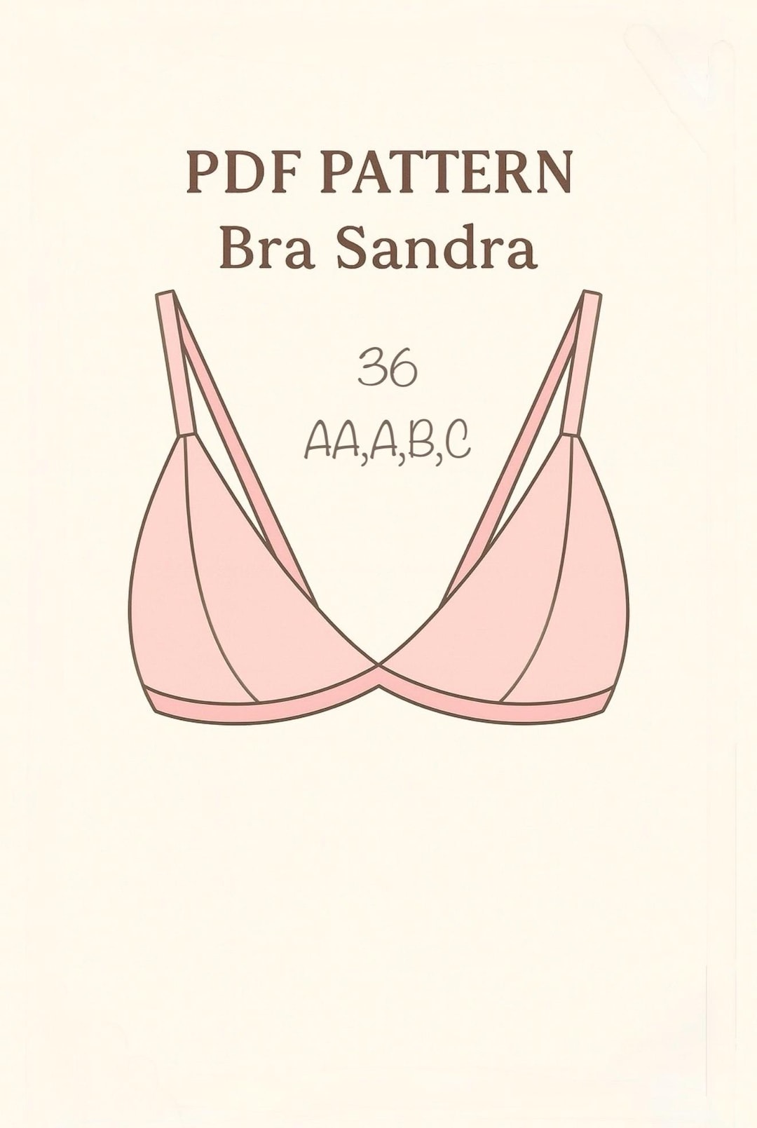 Patron de couture PDF de soutien-gorge SANDRA, taille 36 (AA-C), patron ...