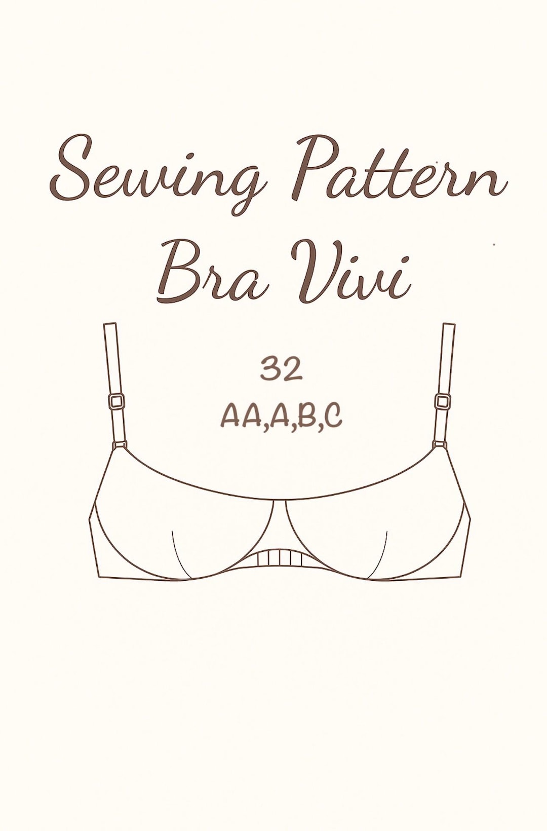 Bra Vivi Sewing Pattern PDF – DIY Lingerie, Size 32 (AA-C) (instant ...