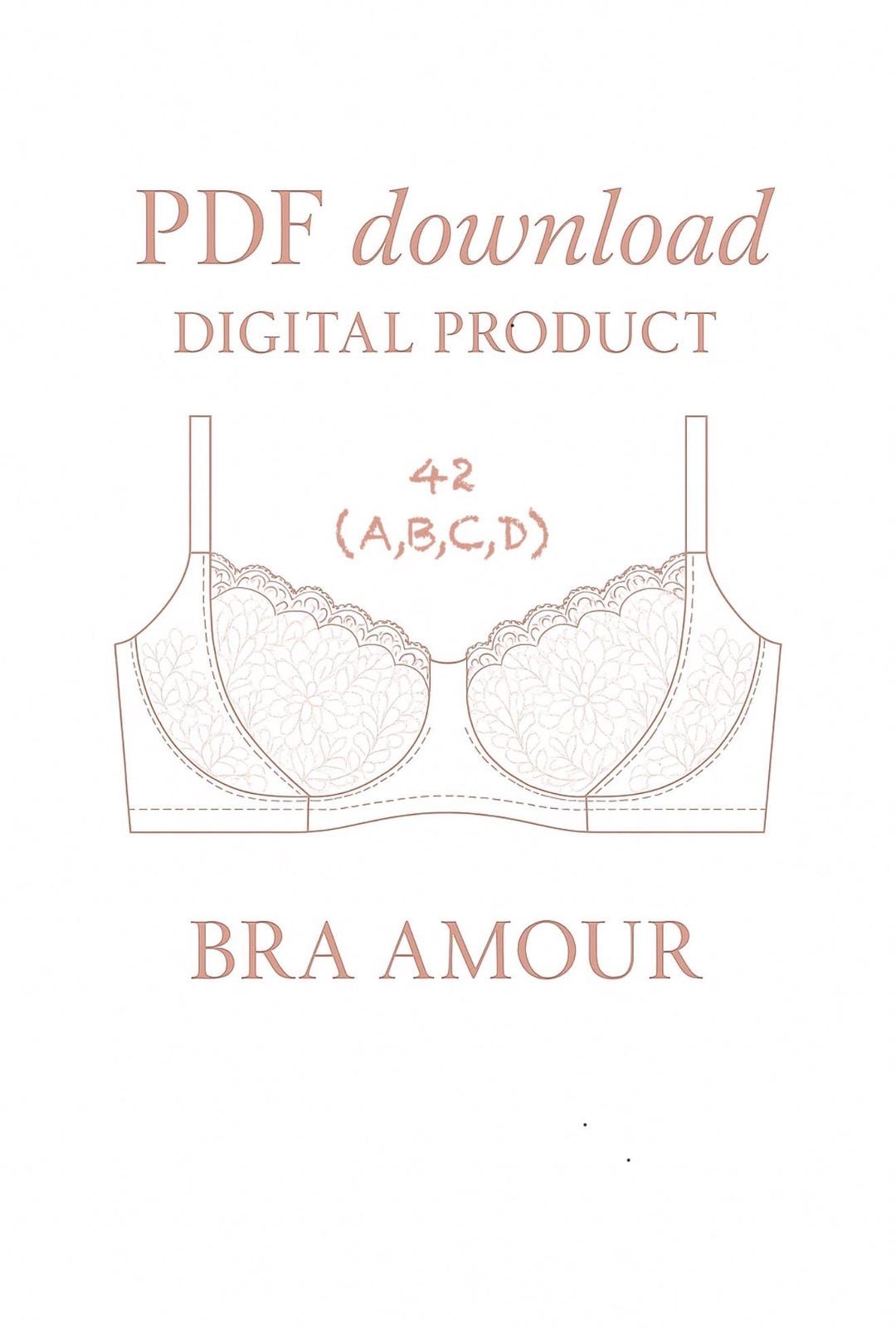 Bra Amour Sewing Pattern PDF | 42A, 42B, 42C, 42D| Digital Download ...