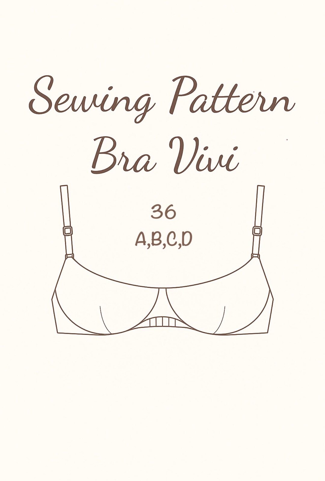 Bra Vivi Sewing Pattern PDF: DIY Lingerie, Size 36 A-D (instant ...