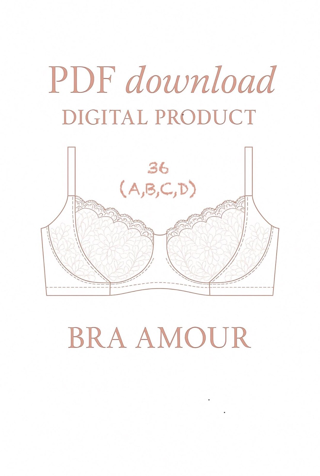 Bra Amour Sewing Pattern PDF | Lace Bra DIY (sizes 36A-36D) (digital ...