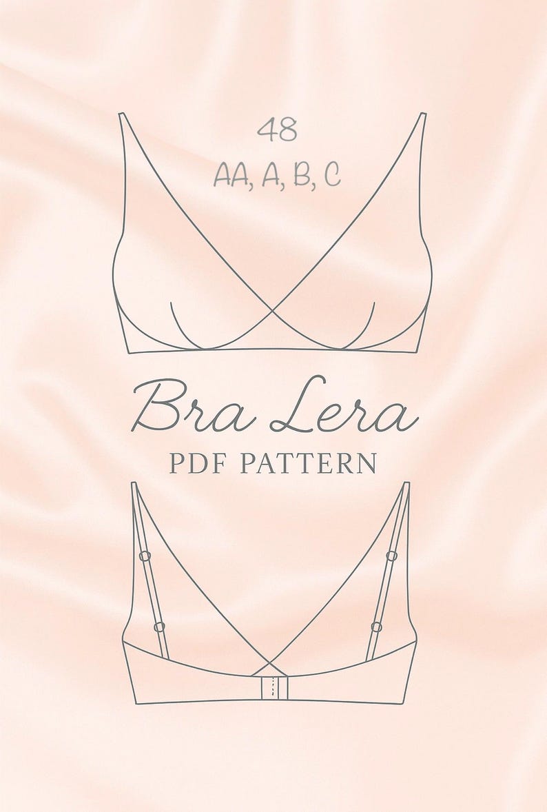 Bra Lera PDF Sewing Pattern: Soft Bra or Underwire, Size 48 (AA-C) - Etsy