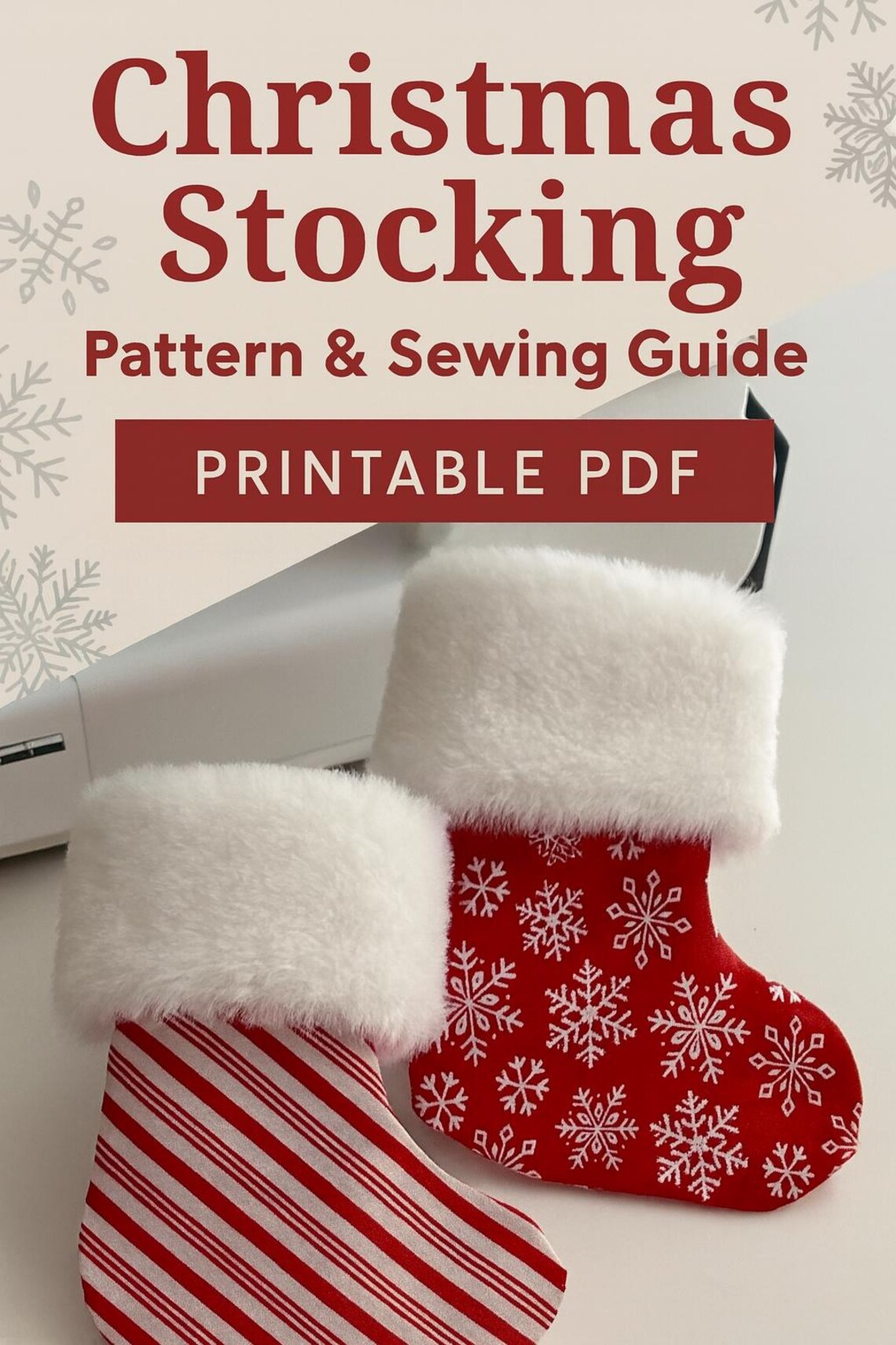 Christmas Stocking Sewing Guide PDF — Handmade Fireplace Sock Tutorial ...