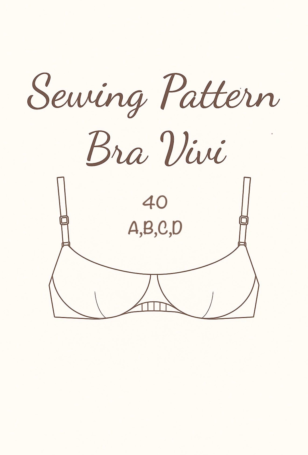 Bra Vivi Sewing Pattern PDF – DIY Lingerie, Size 40 A-D (instant ...