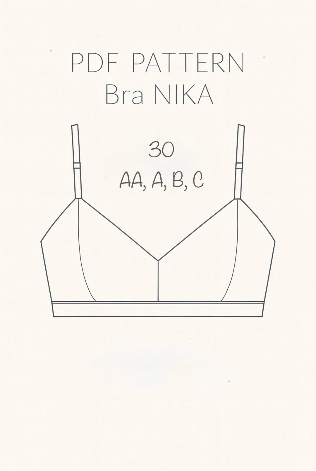 Bra NIKA PDF Sewing Pattern: Wireless Bralette for Beginners (digital ...