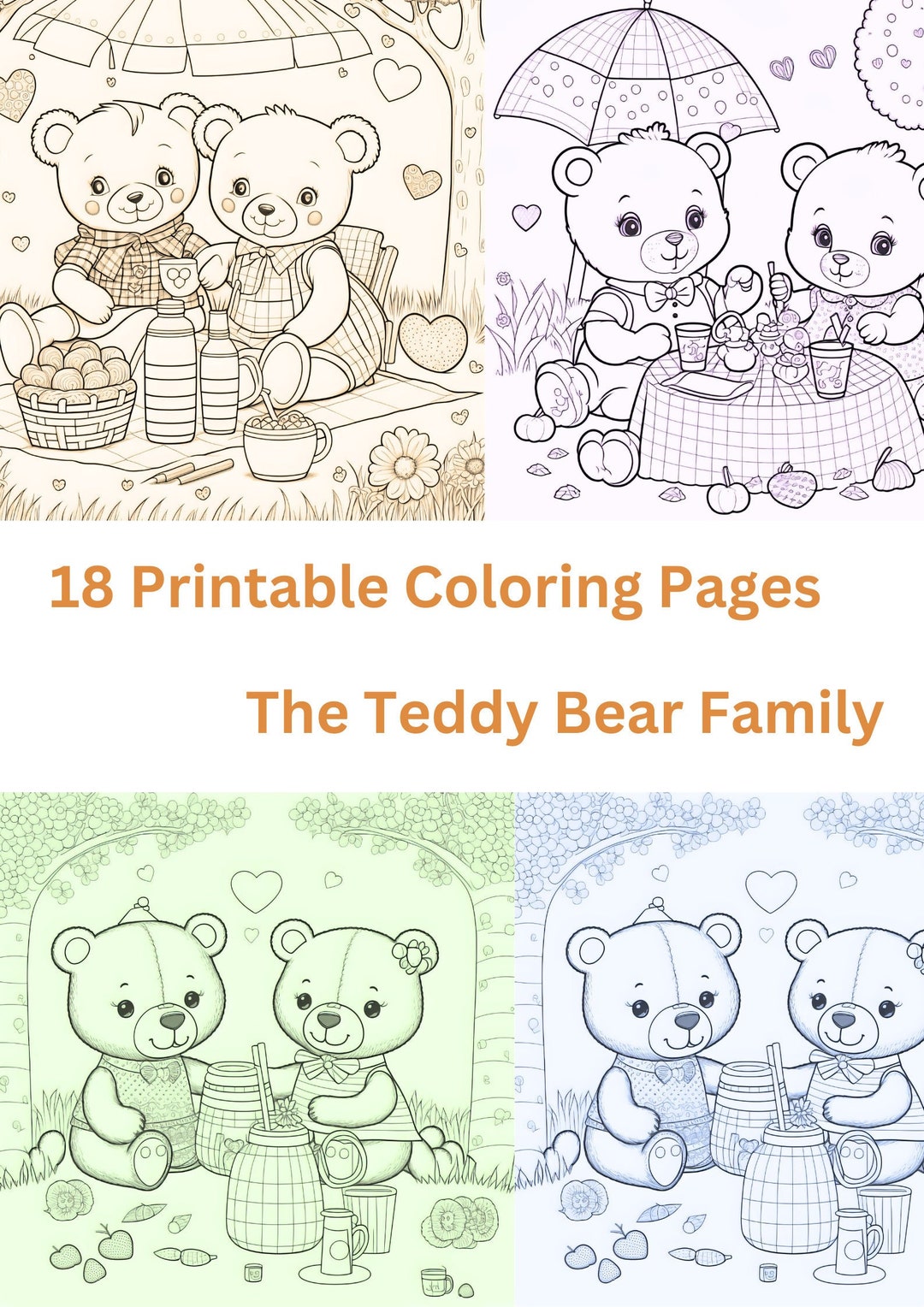 Printable Coloring Pages, Coloring Book for Children, the Teddy Bear ...