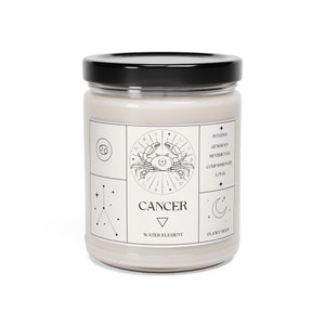 Cancer Zodiac Scented Soy Candle, Zodiac Gifts, Zodiac Signs, June ...