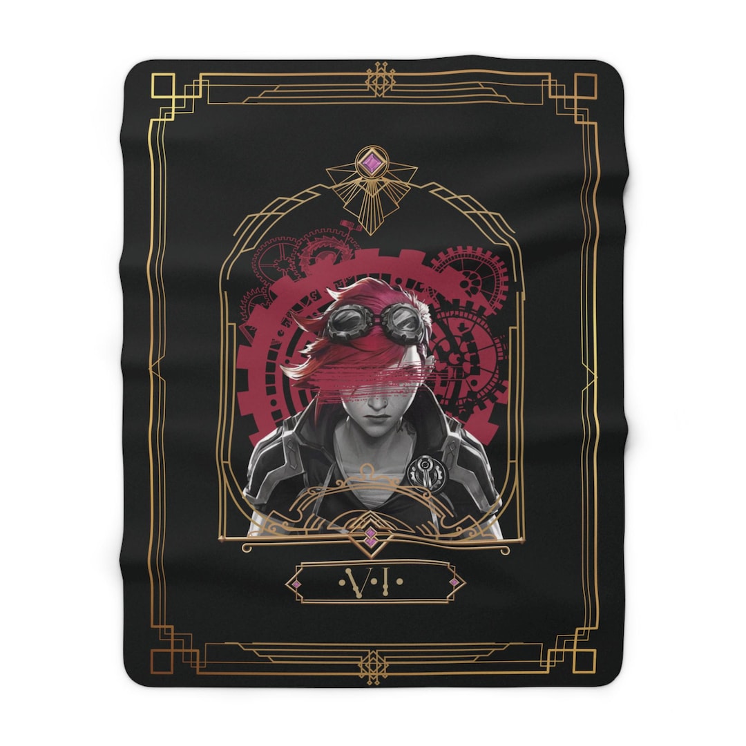 VI Arcane Inspired Blanket, Vi Jinx Powder Blanket, Gamer Gift, Gamer Blanket, Geeky Gift, Geeky ...