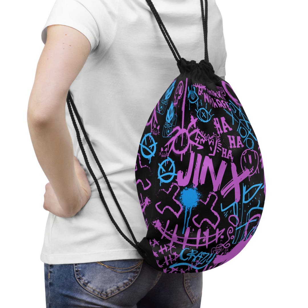 Jinx Arcane Inspired Drawstring Bag, Gaming Bag, Gamer Bag, Geeky Bag ...