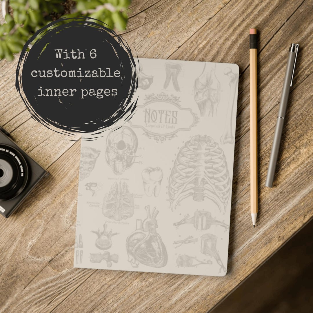 Anatomy Notes Softcover Journal (with Inside Prints), Customized ...