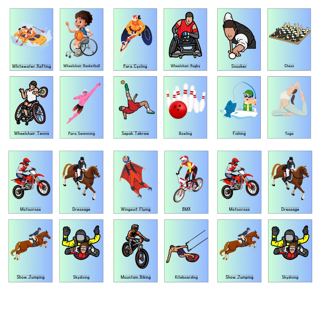 Sports Flash Cards, Preschool Flashcards, Printable Montessori Cards ...