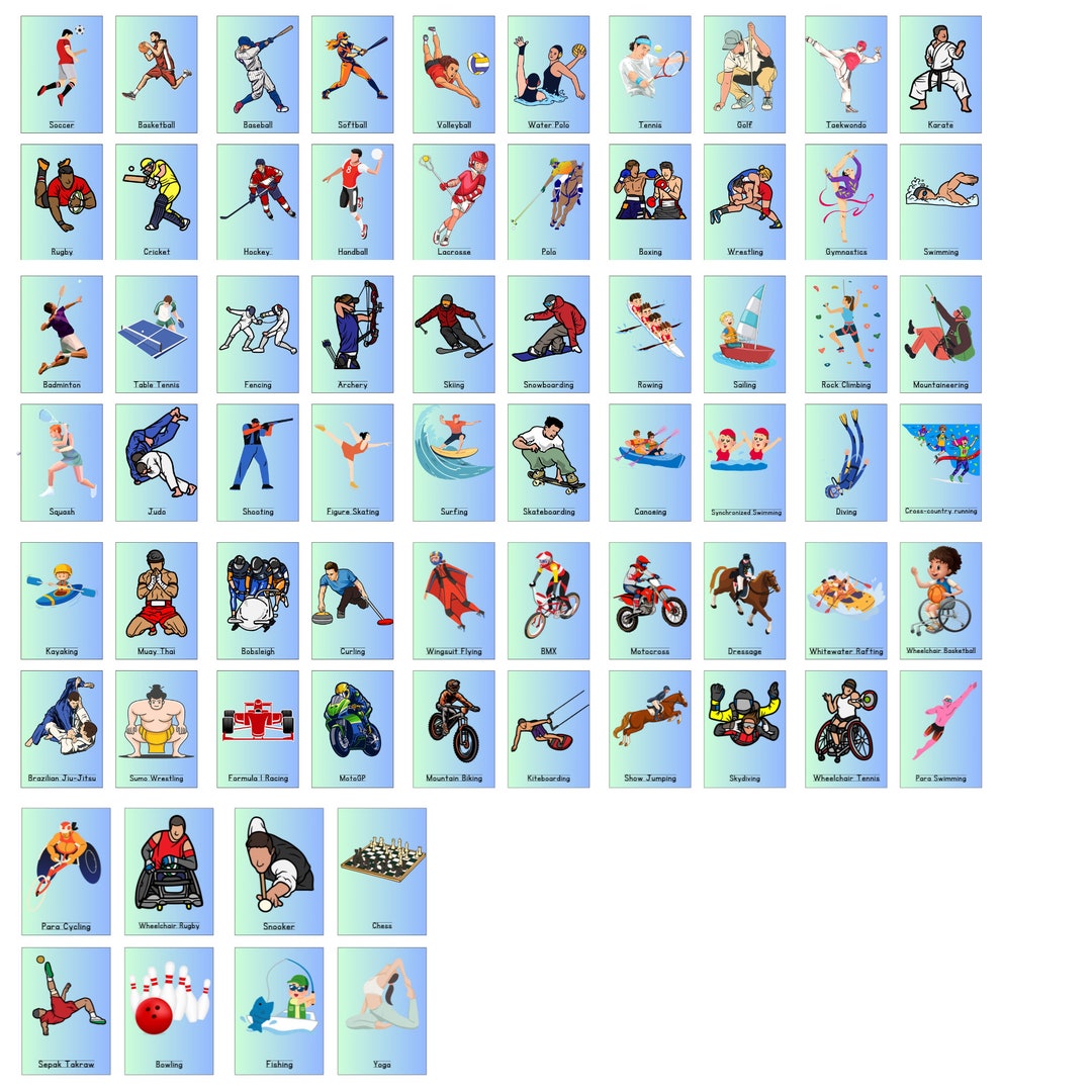 Sports Flash Cards, Preschool Flashcards, Printable Montessori Cards ...