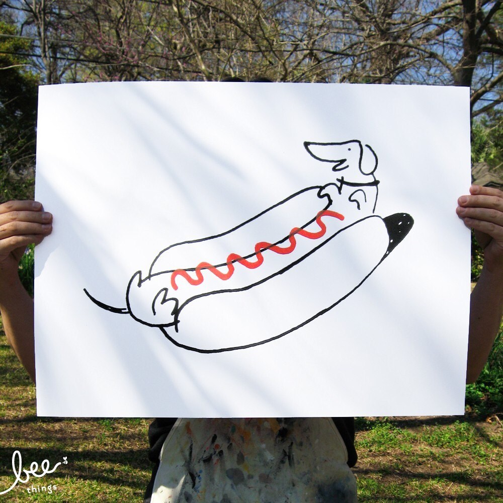 Wiener Dog Limited Edition Print - Etsy