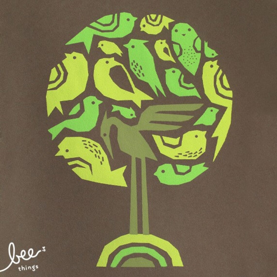 Bird Tree Limited Edition Print Chocolate - Etsy